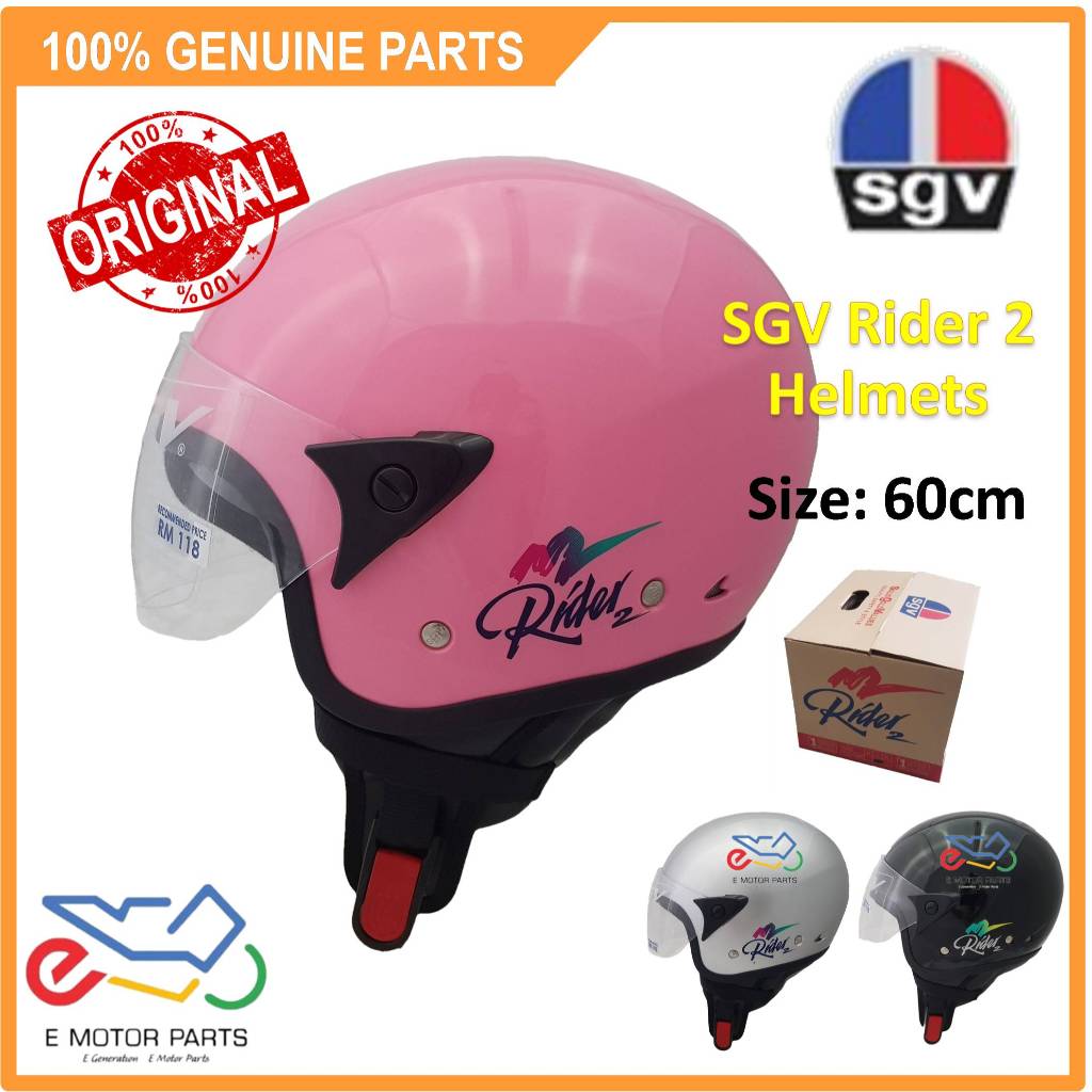 HELMET SGV RIDER 2 STANDARD SIZE HELMET 60CM TOPI MOTORCYCLE VISOR ...