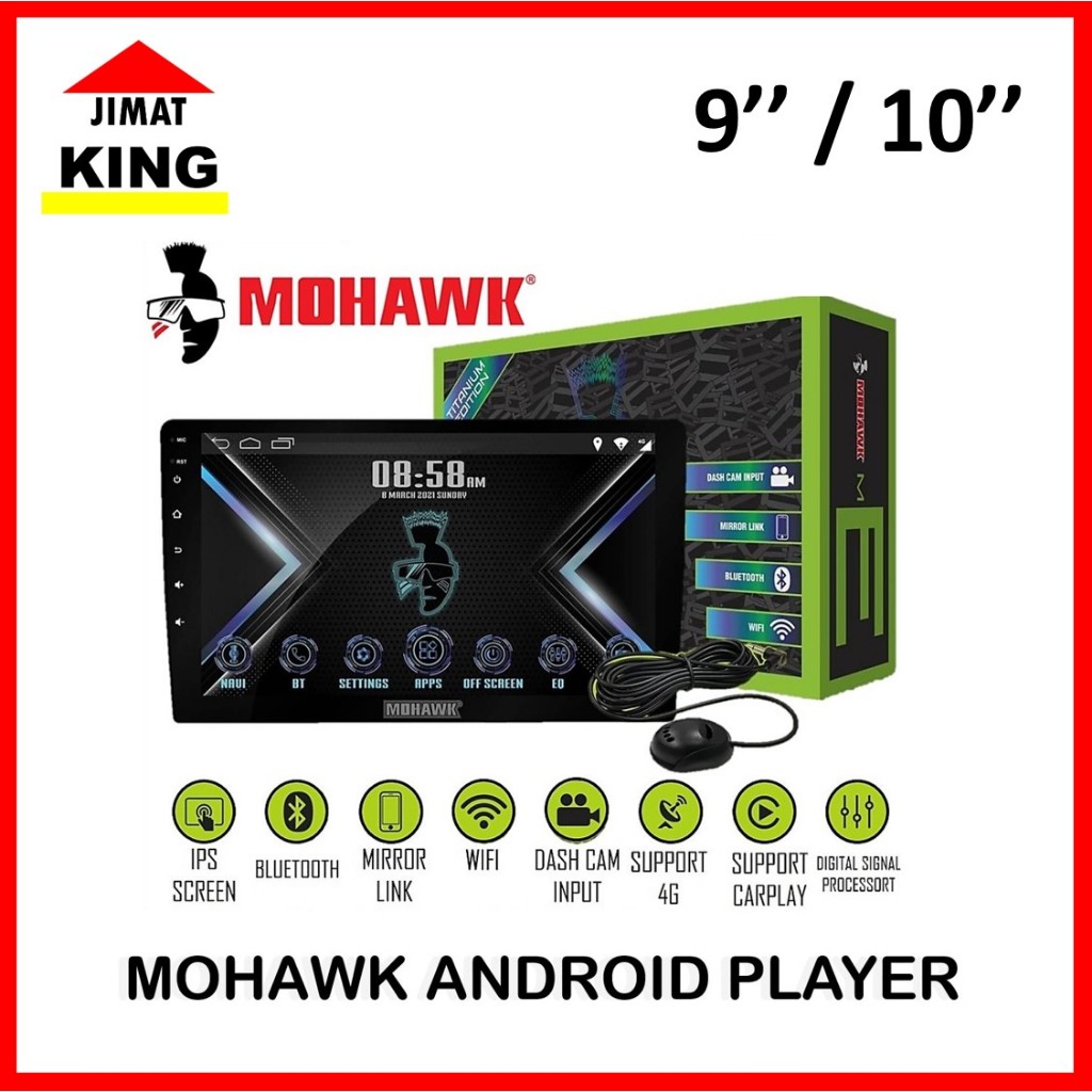 Car Android Player 9'' 10'' Mohawk Android Player Kereta Touchscreen ...