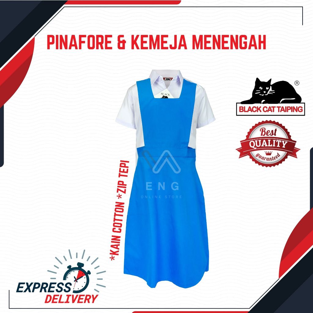 Combo Deal Sepasang ~ Pinafore Menengah Gaun Side Zip 中学蓝裙 旁边拉链 Black ...