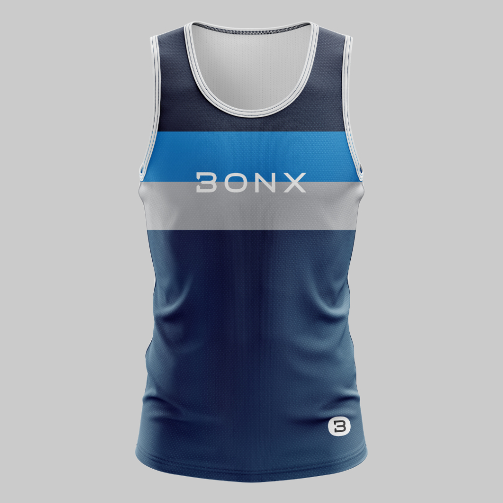 Technical Running Singlet Blue Box | Shopee Malaysia