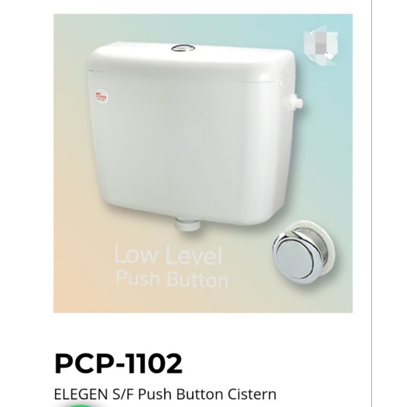 Techplas Elegant Water Cistern Low Level High Level Push Button Tangki ...