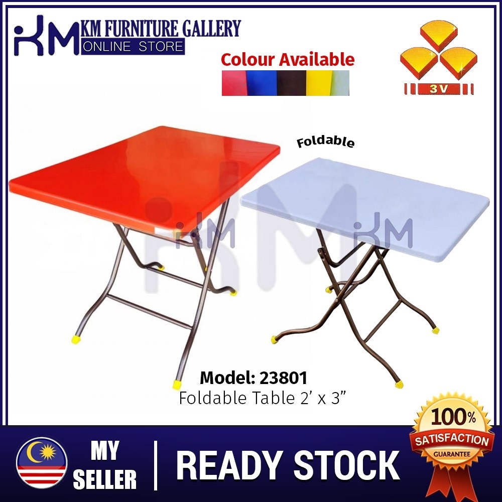 KM Furniture 3V Plastic Rectangular Folding Table 2x3/ Study Table ...