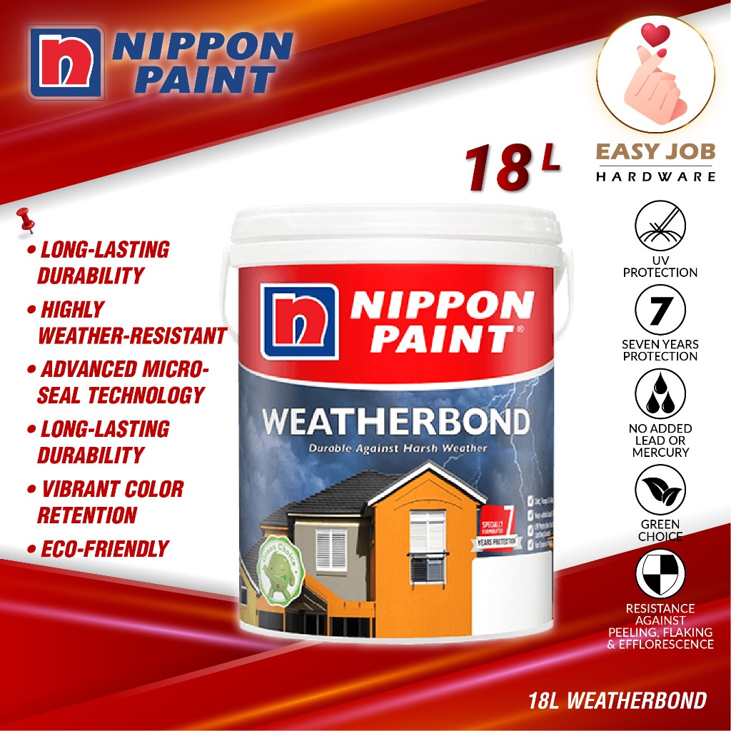 Nippon Paint Weatherbond 18L 15004 White Exterior Wall Paint Exterior ... Nippon Paint Weatherbond 18L 15004 White Exterior Wall Paint Exterior ...
