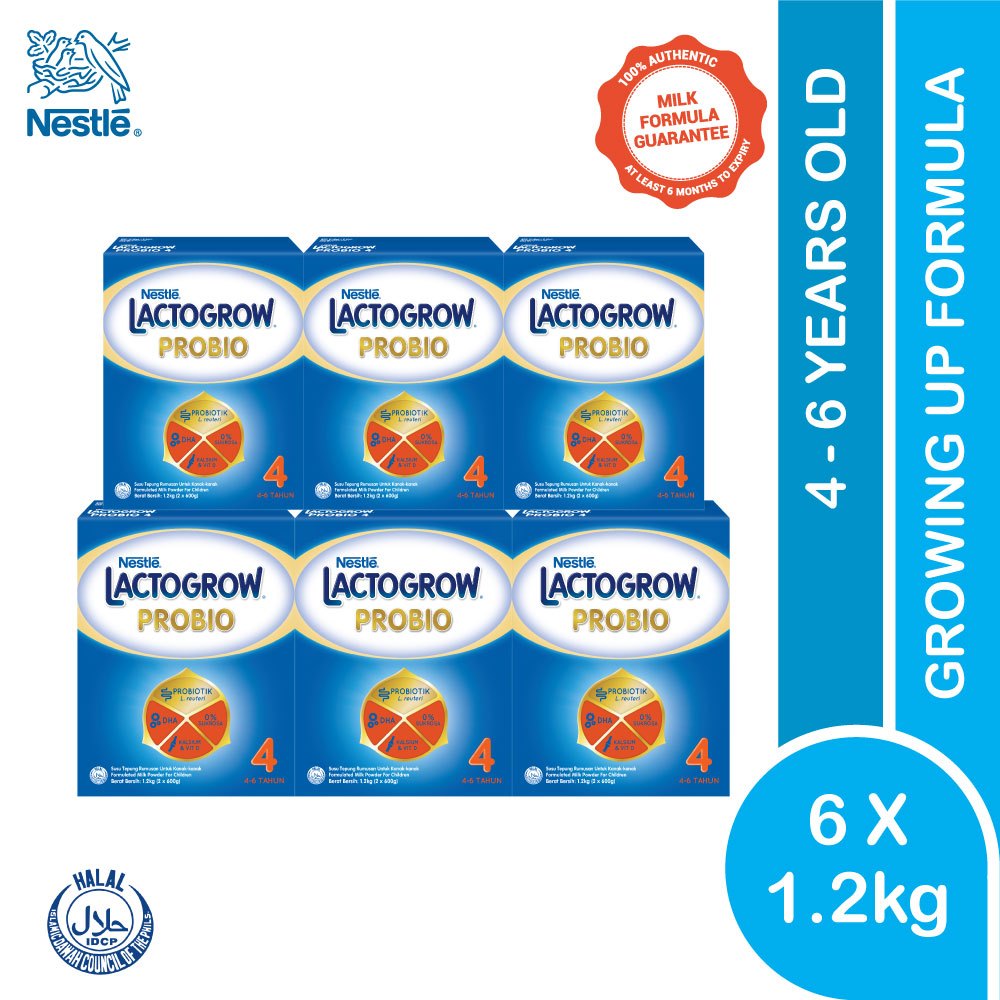 Nestle Lactogrow Probio 4 Milk Powder (1.2kg x 6) | Shopee Malaysia