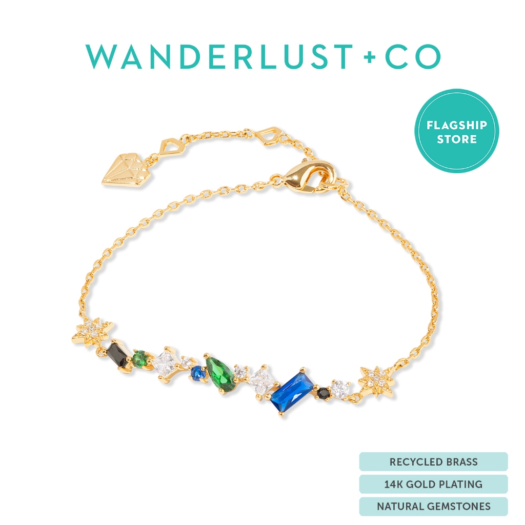 Wanderlust + Co Glimmer Gold Bracelet 14K Gold Plated Jewelry Hypoallergenic Shower-safe ...