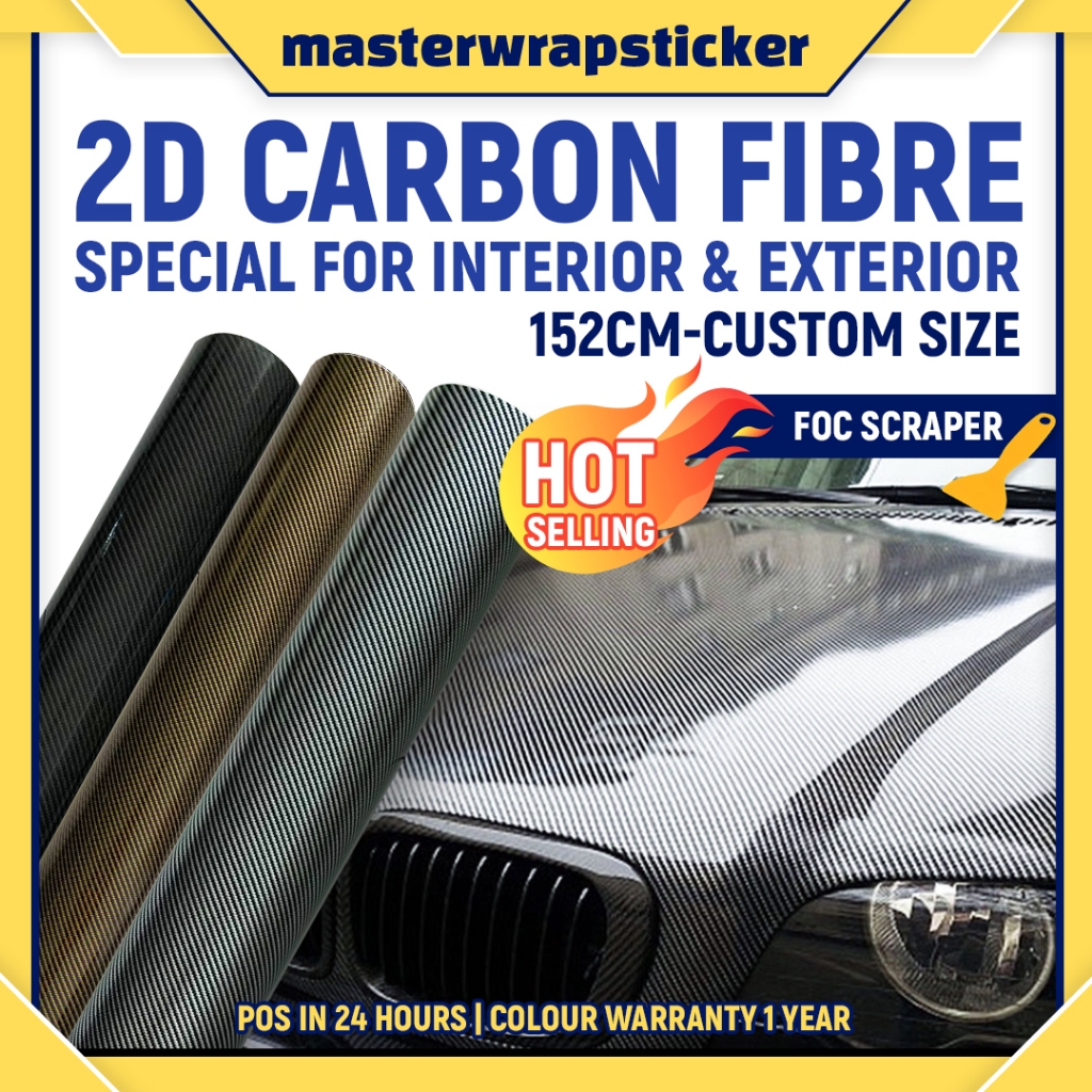 PREMIUM 2D CARBON FIBER STICKER GLOSS(152CM-CUSTOM)sticker kereta film ...