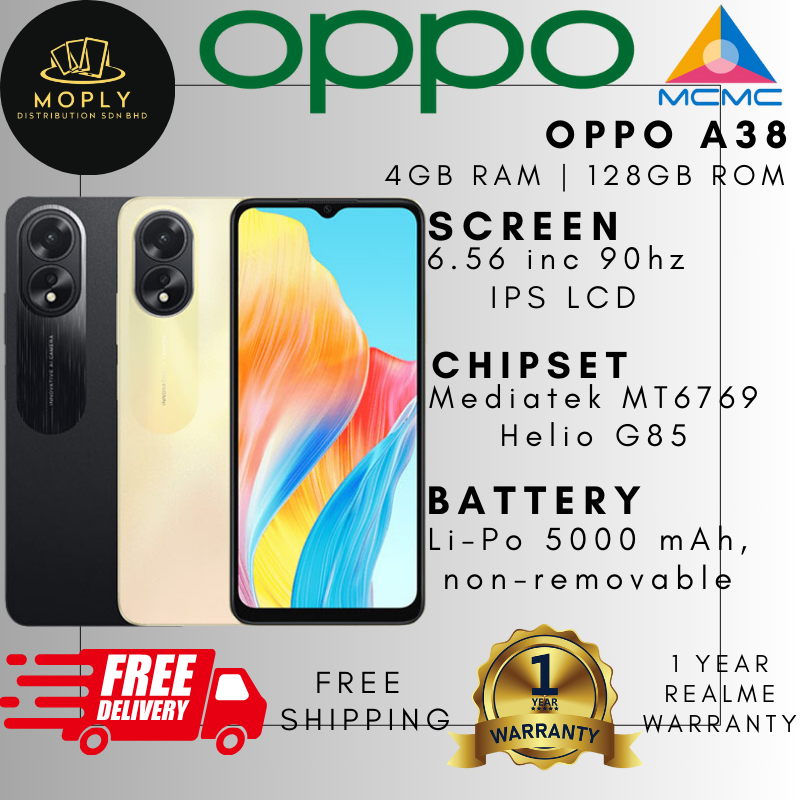 Original Oppo A38 4+128GB 1 Year Warranty | Free Shipping | Ready Stock ...