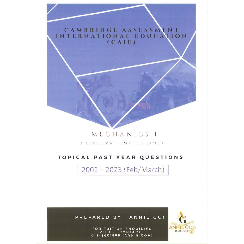 『New』A Level Mechanics 1 (9709) Topical Paper 2002-2023 | Shopee Malaysia