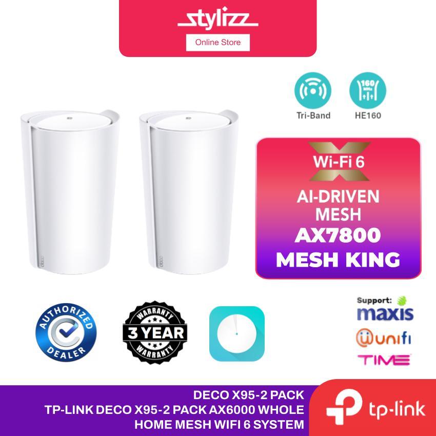 TP-LINK DECO X95 2PACK AX7800 WHOLE HOME MESH WIFI 6 SYSTEM TRI-BAND ...