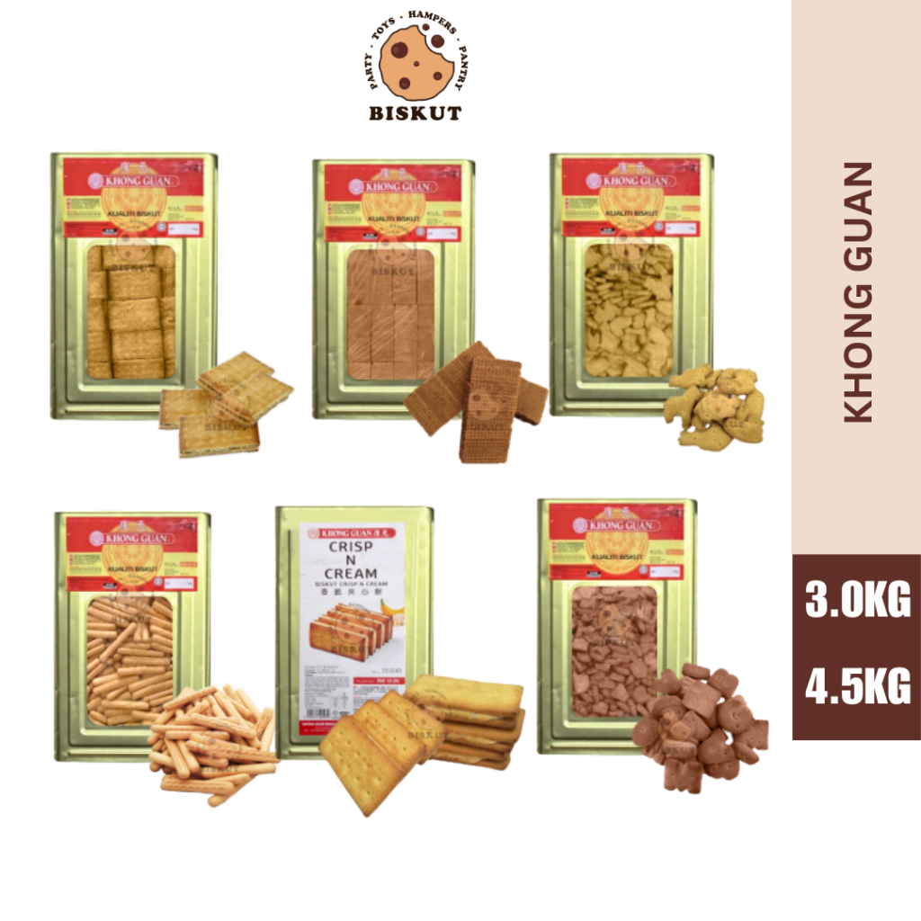[BISKUT TIN] Khong Guan Stick 3kg/Medium Marie 3.5kg/Cocoa Cream 4.5kg ...