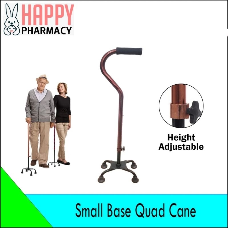 [FAST SHIP] LIGHT WEIGHT QUAD CANE WALKING STICK ADJUSTABLE HEIGHT ...