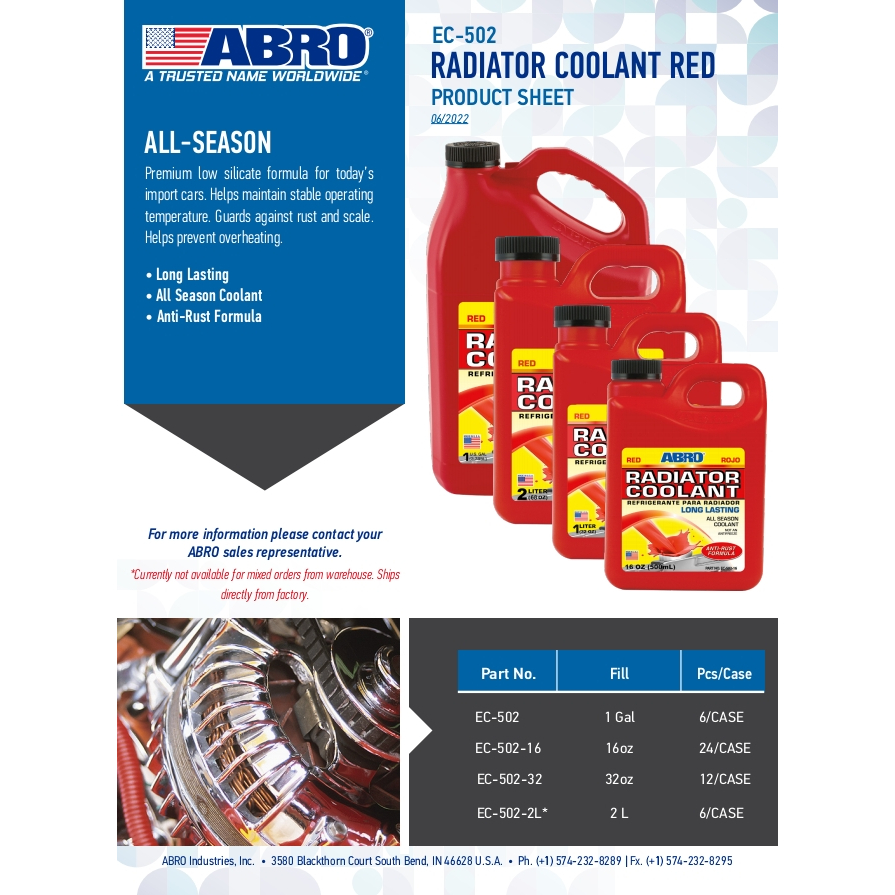 RADIATOR COOLANT RED ABRO (MADE IN USA) | Shopee Malaysia