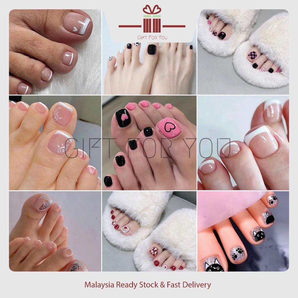 🔥Ready Stock🔥 24pcs JY DIY Toe Nails Art Nails | Shopee Malaysia