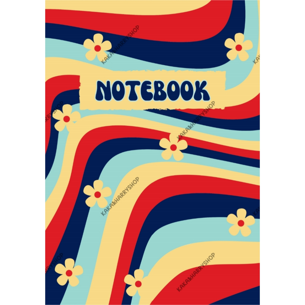 RED BLUE GROOVY NOTEBOOK PRINTABLE PDF | Shopee Malaysia