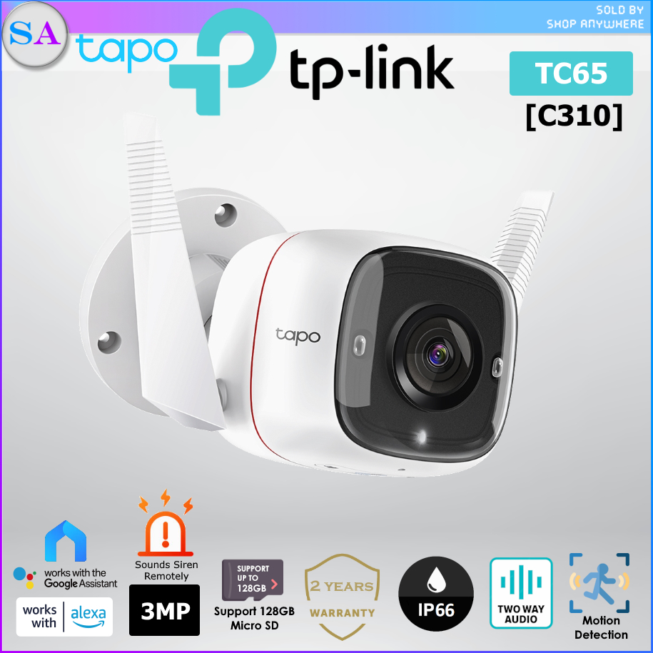TP-Link Tapo TC65 - [C310] Wireless Outdoor Security Wifi Camera 3MP HD IP66 Weatherproof ...