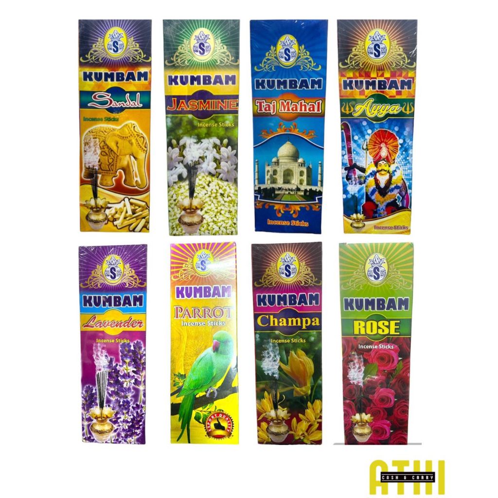 KUMBAM INSENSE STICKS /ROSE /CHAMPA//PARROT/AYYA/JASMINE/LAVENDER ...