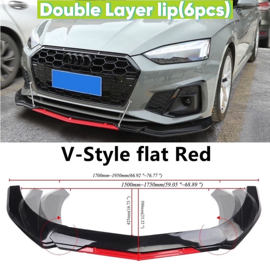 New Design Car Universal Front Bumper Diffuser Lip Wrap Angle HIGHT ...