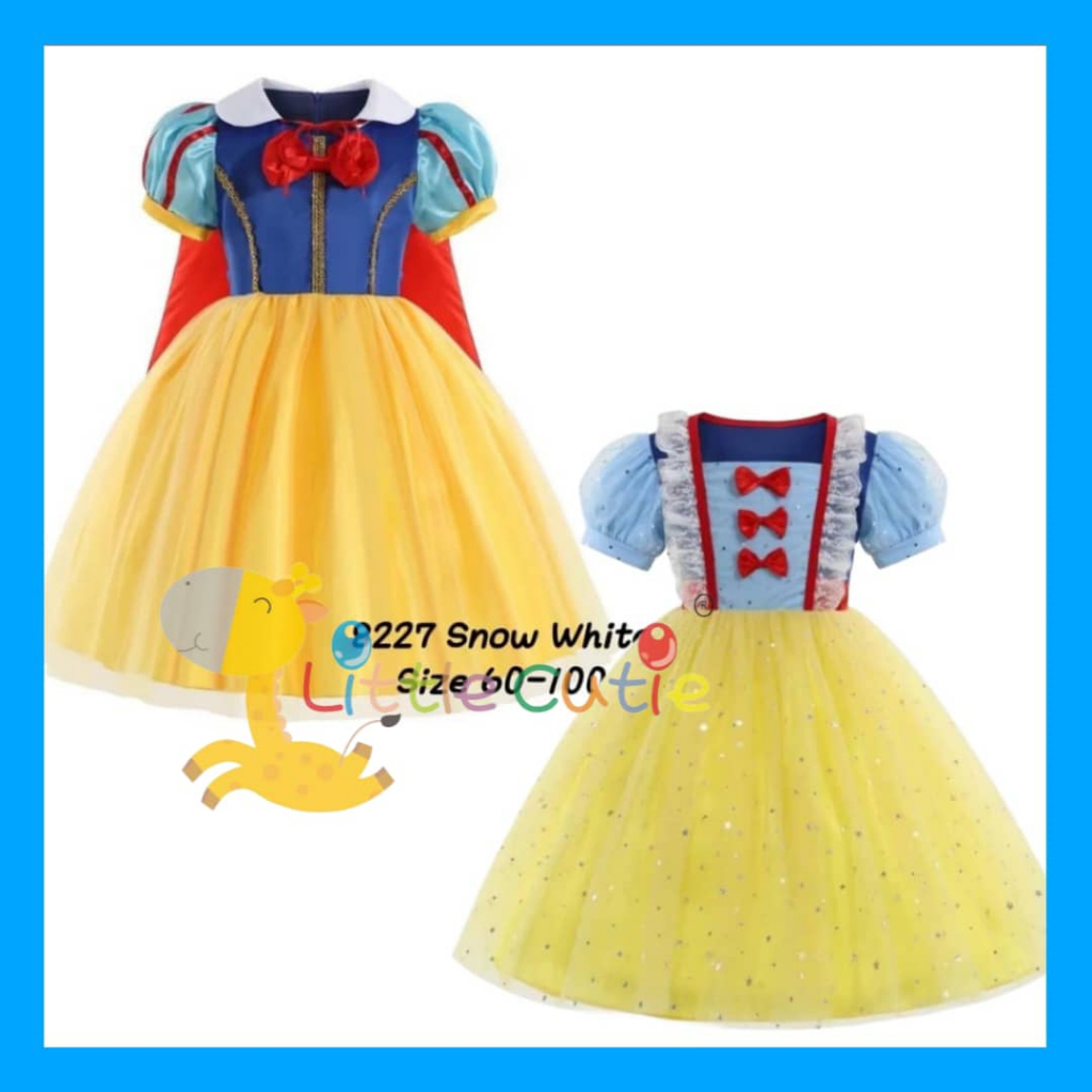 Little Cutie Snow White Princess Fancy Dress Up with Long Cloak Kids ...