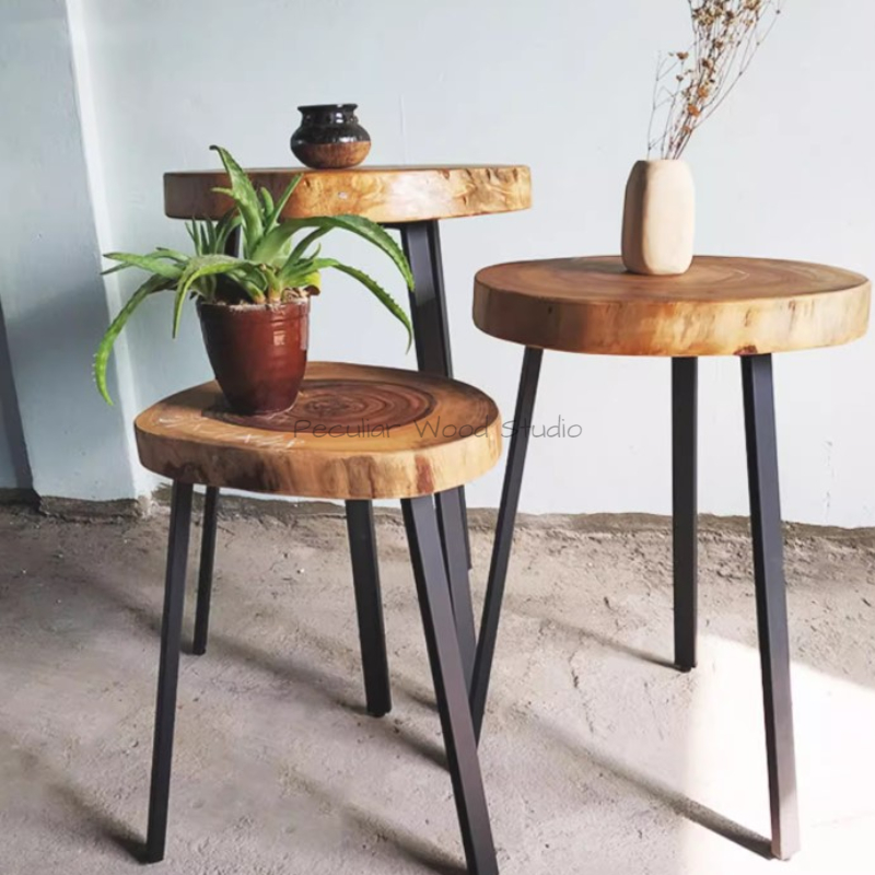 Peculiar Wood – 300-400mm Unique Irregular Wood Slab Coffee Table ...