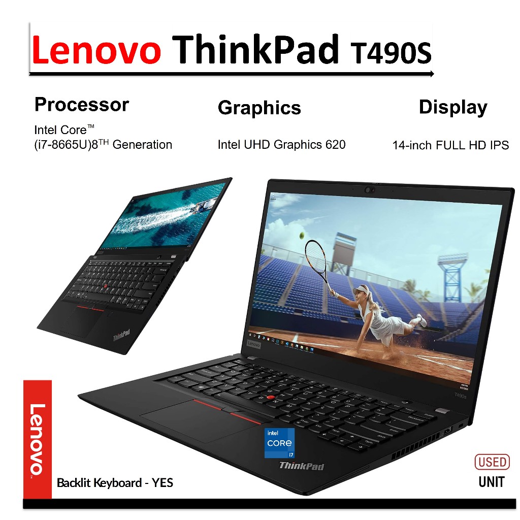 Lenovo ThinkPad T490S Intel Core i7-8665U 8TH GEN 14.00 inch FHD 32GB ...