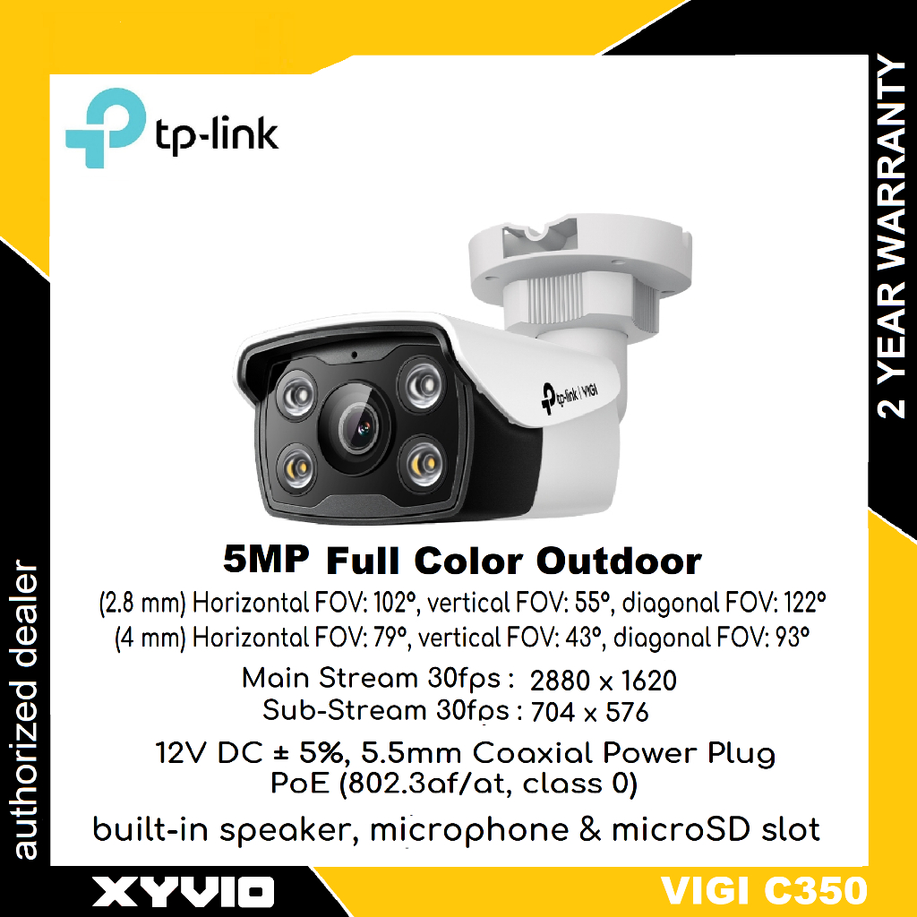 TP-LINK VIGI C350 5MP Full-Color Bullet Network Camera | Shopee Malaysia