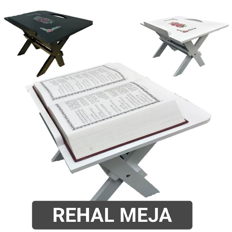 Rehal kayu Al-Quran/ Rehal Meja / Rehal Lipat / Holder Book Stand Rihal ...