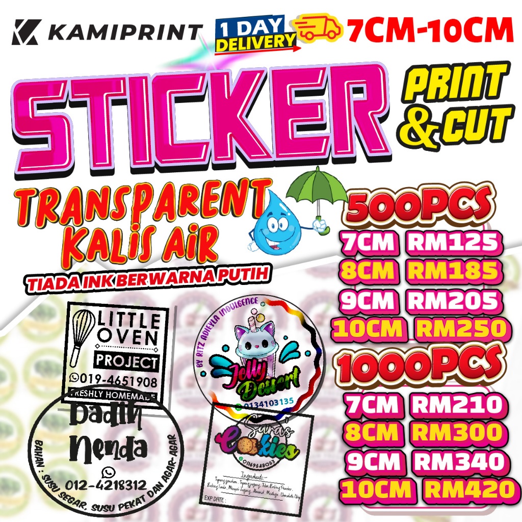 [ 500 & 1000 PCS ] LARGE SIZE TRANSPARENT STICKER PRODUCT / STICKER ...