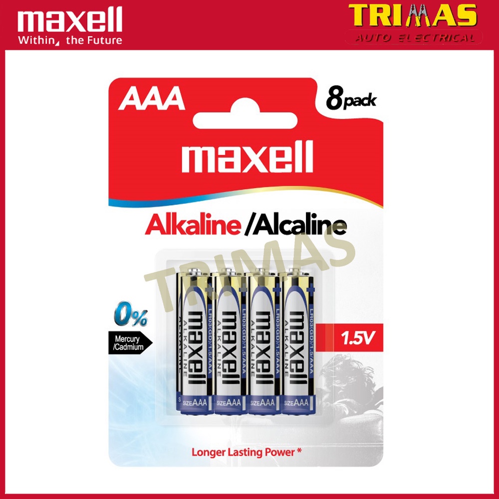 TRIMAS Original Maxell Alkaline AA / AAA Long Lasting Heavy Duty ...