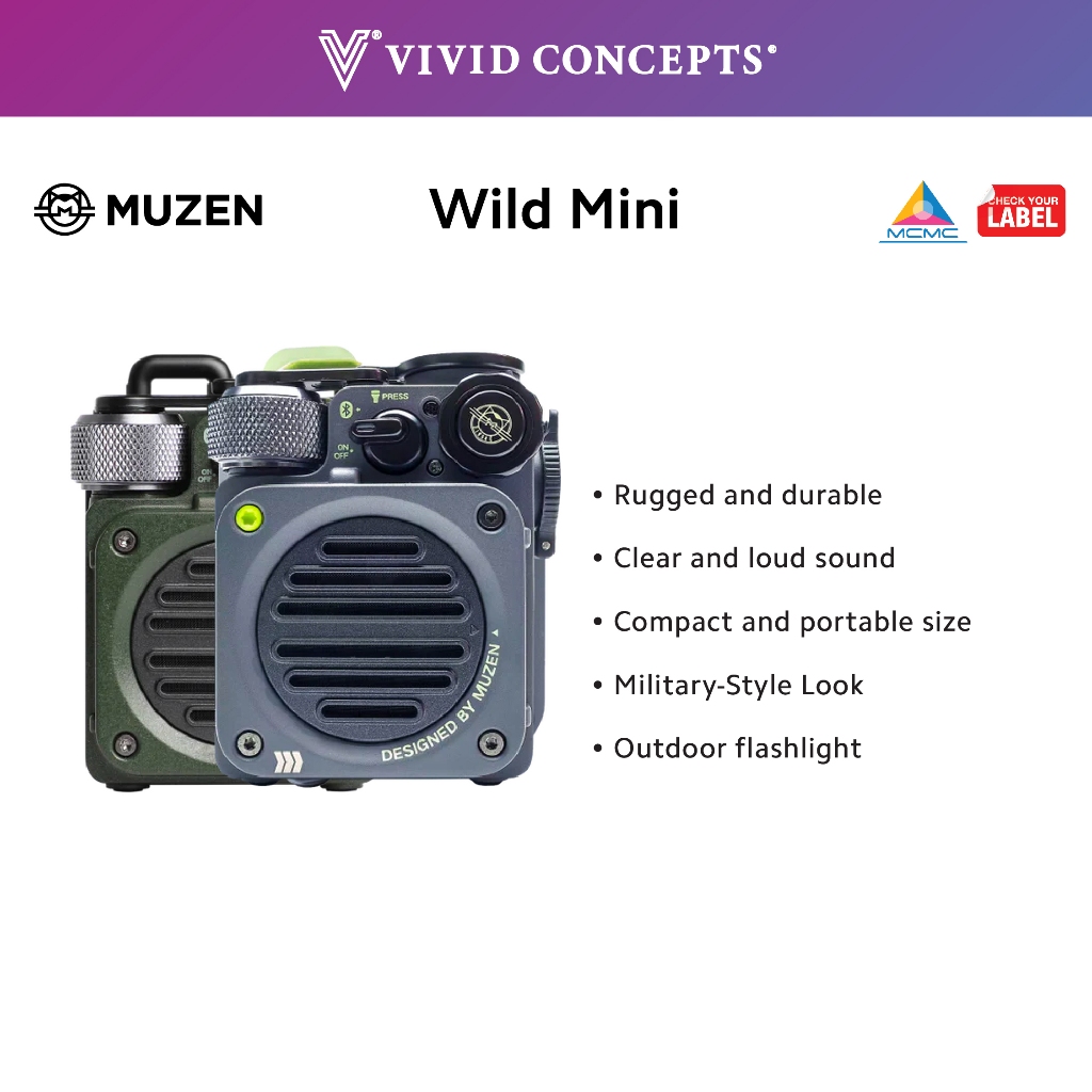 MUZEN Wild Mini Rugged Outdoor Portable Bluetooth Speaker | Shopee Malaysia