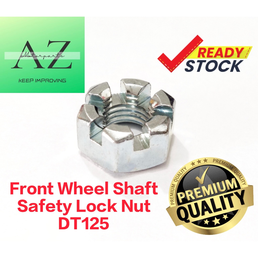 YAMAHA DT125 FRONT WHEEL SHAFT SAFETY LOCK NUT / CASTLE NUT | Shopee ...