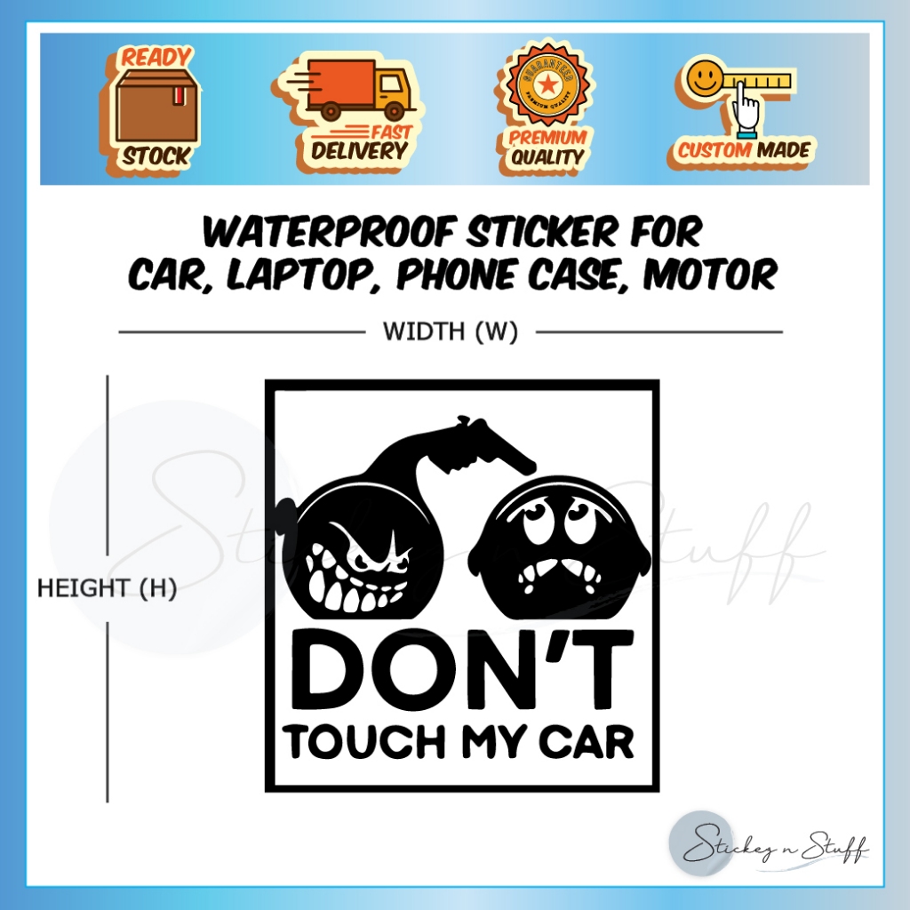 [D2] Dont Touch My Car Funny Sticker Reflective Stiker Waterproof ...