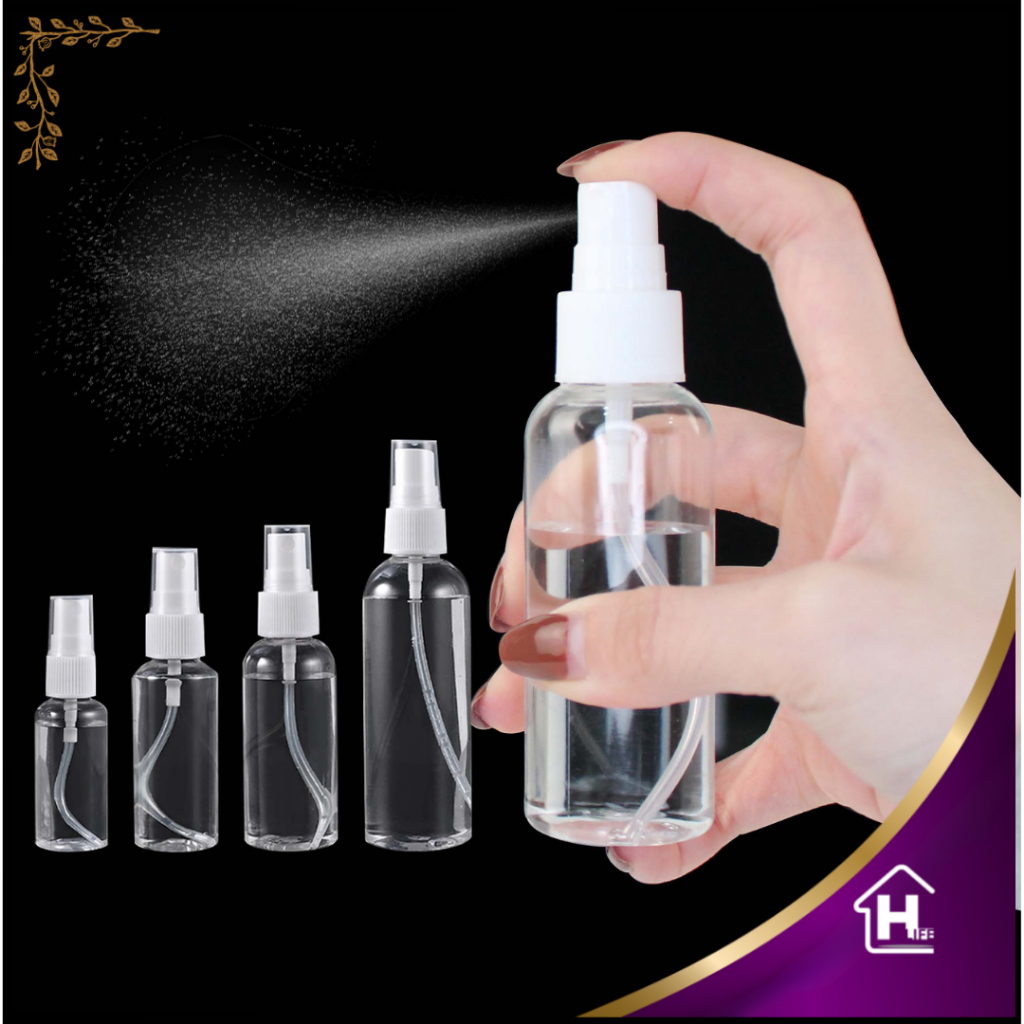 SPRAY BOTTLE 10ml 20ml 30ml 50ml 60ml 80ml 100ml 120ml 150ml 200ml empty transparent bottle ...
