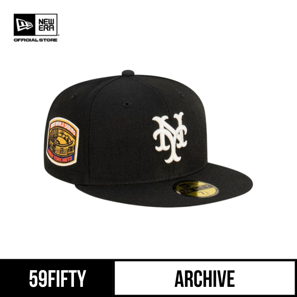 New Era 59FIFTY New York Mets Archive Black Fitted Cap | Shopee Malaysia