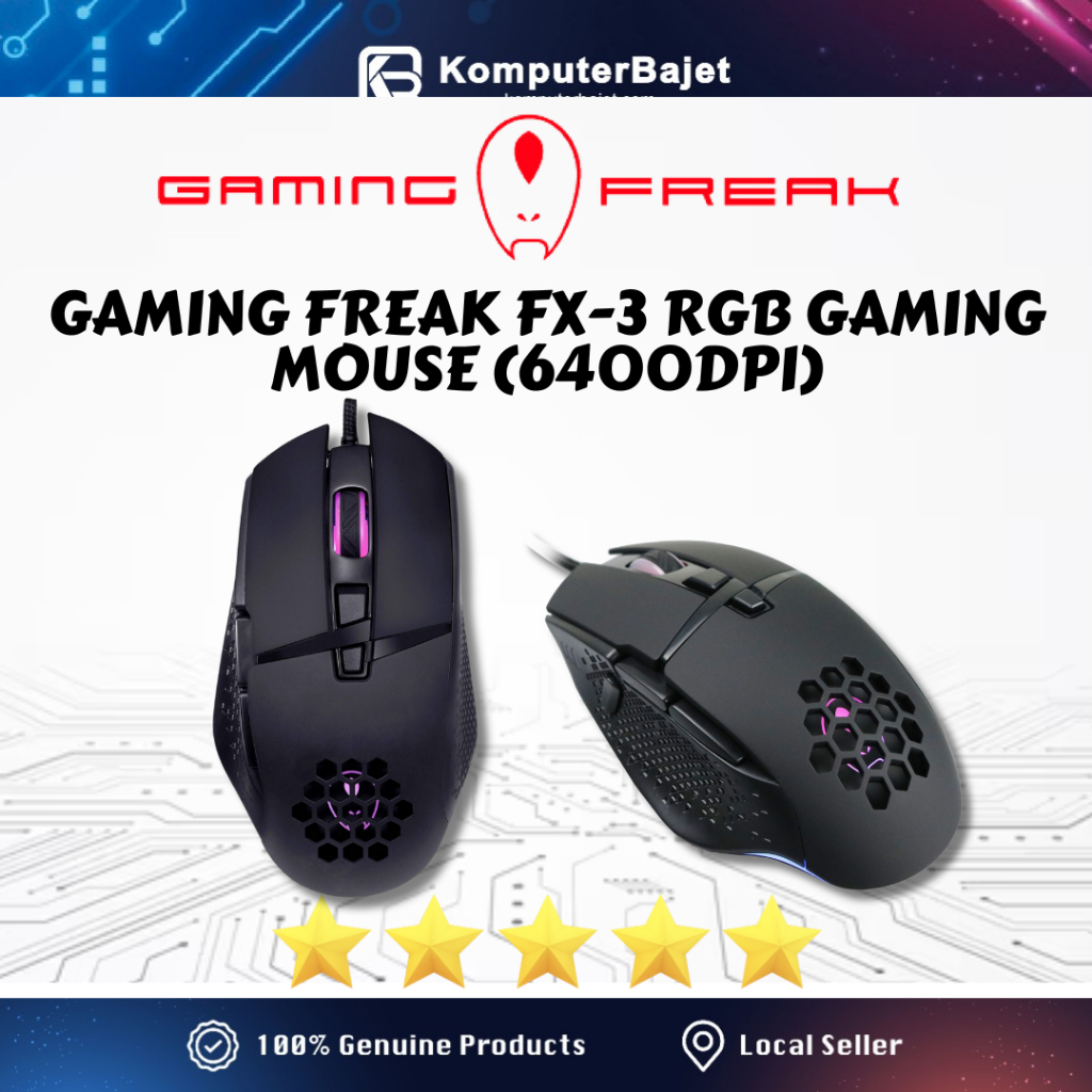 GAMING FREAK FX-3 RGB EFFECT USB WIRED 6400DPI GAMING MOUSE | Shopee ...