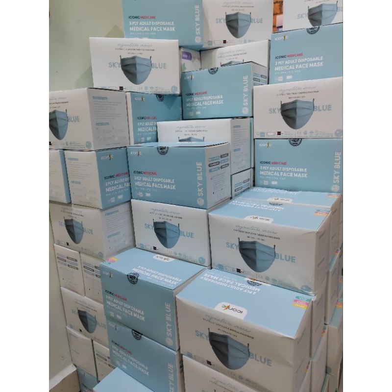 iconic ADULT PLAIN 3 PLY MASK / SIGNATURE SKY BLUE 3 PLY MEDICAL ...