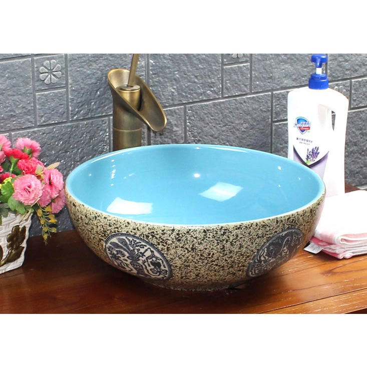 HAND MADE CERAMIC BASIN DESIGNER ART BASIN ABOVE COUNTER TOP ART SINK ...