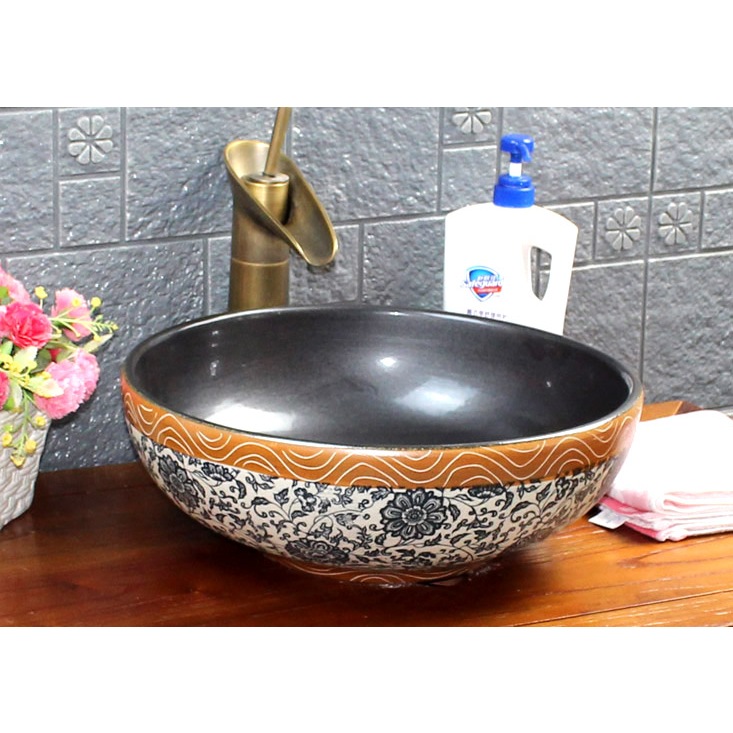 HAND MADE CERAMIC BASIN DESIGNER ART BASIN ABOVE COUNTER TOP ART SINK ...