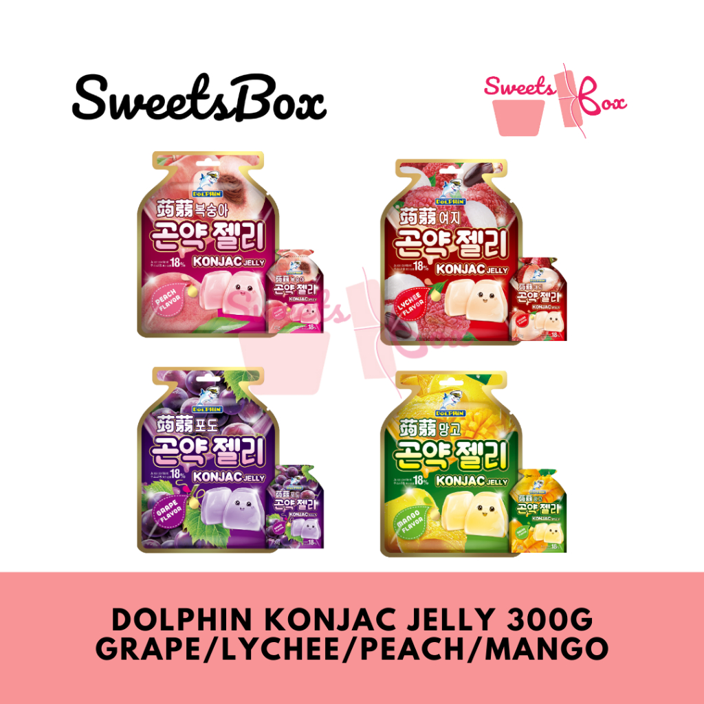 Dolphin Konjac Jelly 300g (Grape / Lychee / Peach / Mango) - Halal | Shopee Malaysia