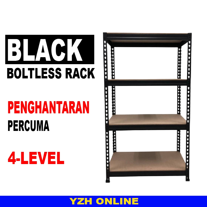 Boltless Rack Black UDL300KG 4 Tier Kitchen Rack Office Use Rack Store ...