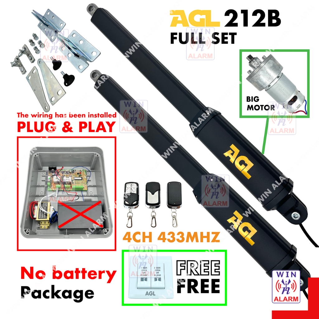 AGL 212B ( 4CH 433MHZ ) ( FULL SET ) SWING ARM AUTOGATE HEAVY DUTY ...