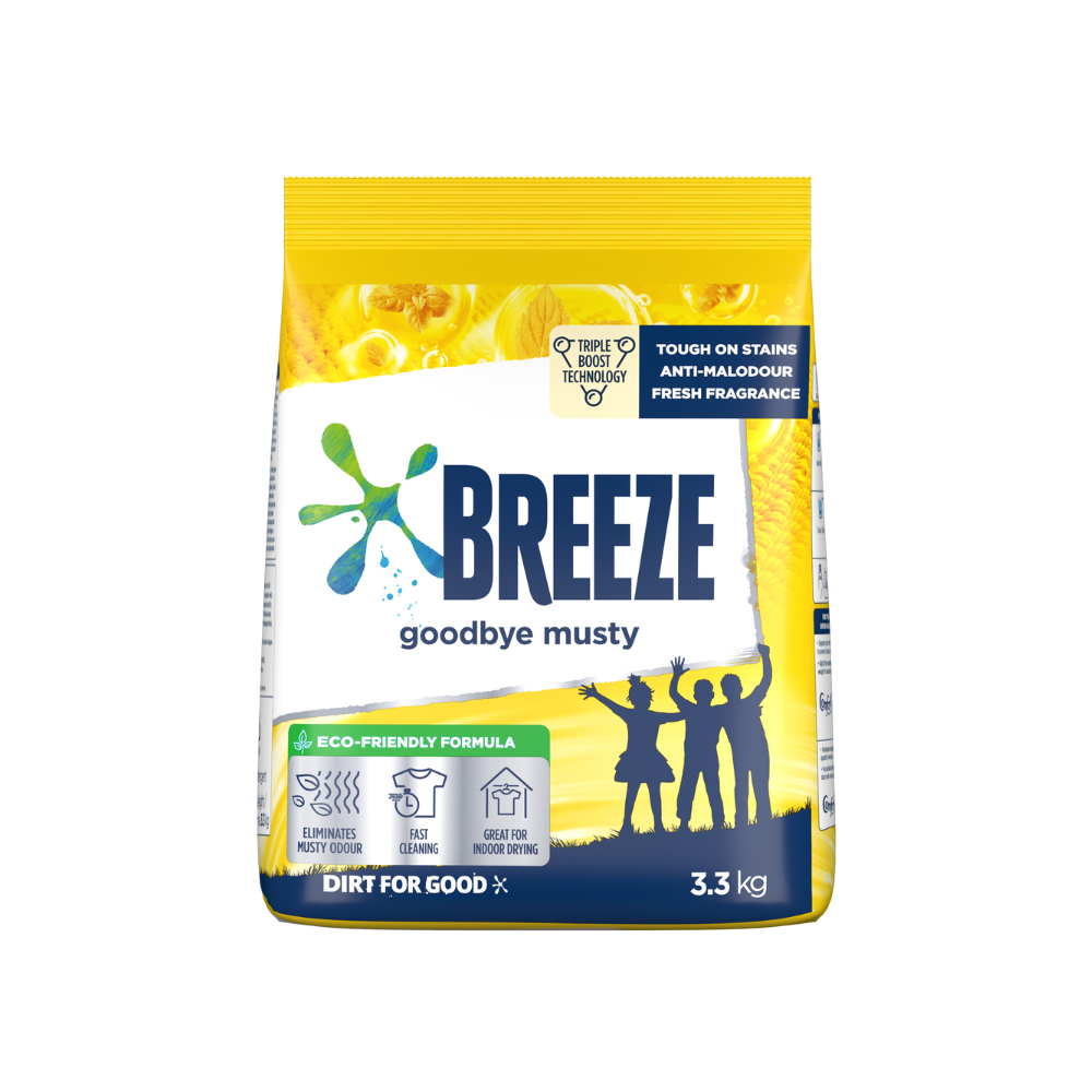 Breeze Detergent Powder Indoor Drying Goodbye Musty (3.3kg) | Shopee ...