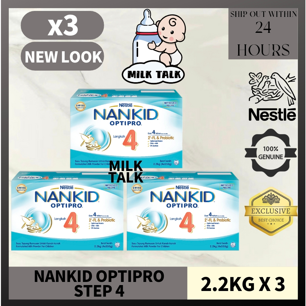 Nestle NANKID OPTIPRO Step 4 (2.2kg X 3) Exp: 08/2024 new packing ...