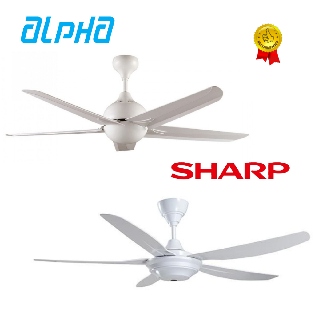 Alpha AX828-5B(WH) 56" Inch Sharp PJC116BK Ceiling Fan 56" With 3 Speed ...