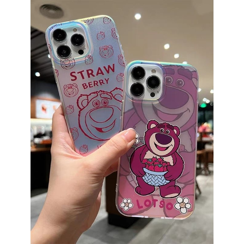 Disney Lotso Strawberry Bear Couple Case 可爱草莓熊情侣壳 11 12 12pro 12promax ...