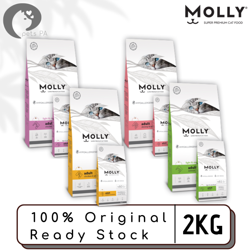 [2KG ORIGINAL] MOLLY CAT FOOD | Kitten & Mother/Shiny Hair/Hairball ...