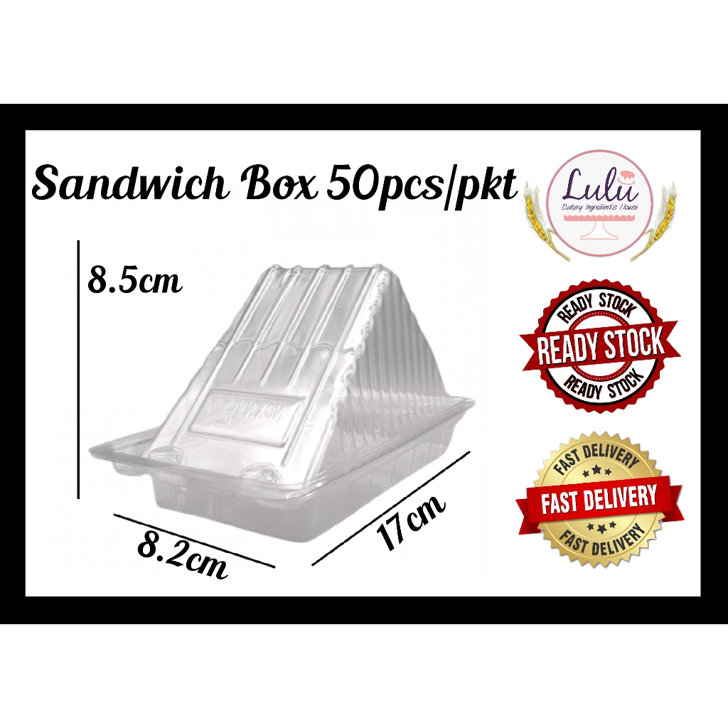 Ready Stock 50pcs± Sandwich Box with Lock BENXON BX-SE-20 Bakery ...