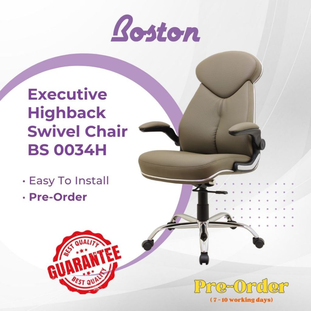 Boston Swivel Executive Office Highback Chair (BS 0034H)–Highback PVC ...