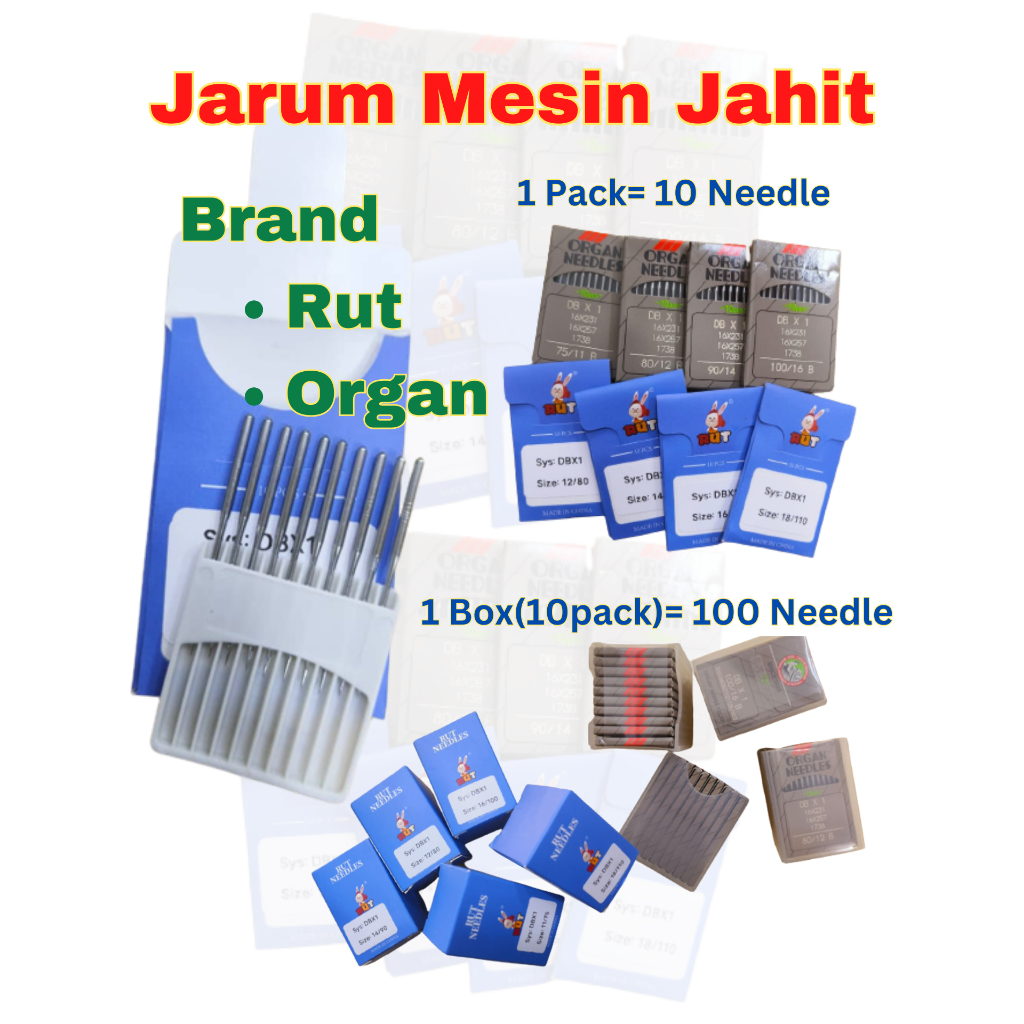 Jarum Mesin Jahit-Industrial Sewing Needle-Jarum Organ-Jarum Rut ...