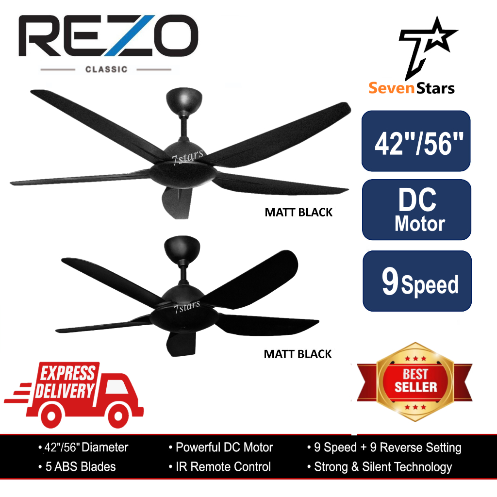 REZO CASTA 9 speed DC motor Remote Control Ceiling fan / Kipas Siling ...