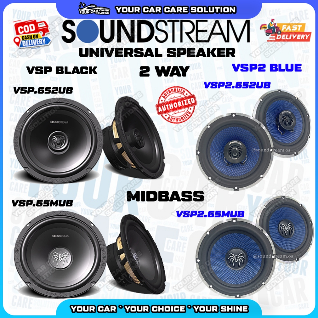 100% Original SOUNDSTREAM VSP Black / Blue Series 6.5 INCH Universal 2 ...